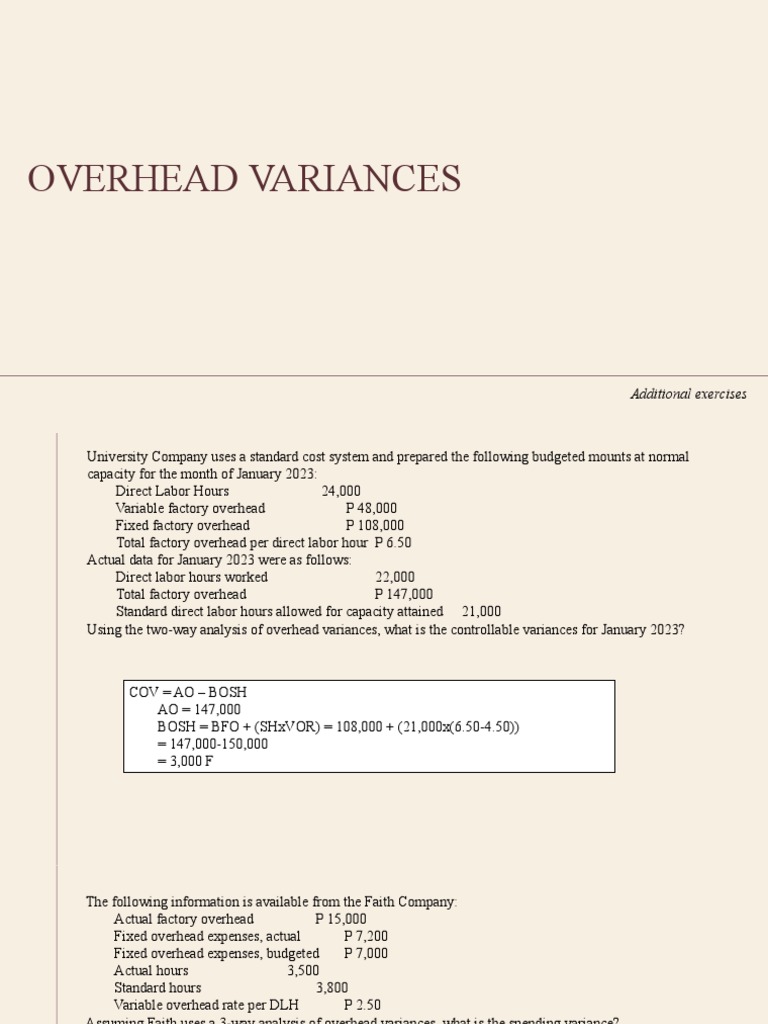 Overhead Variances | Download Free PDF | Variance | Financial Economics