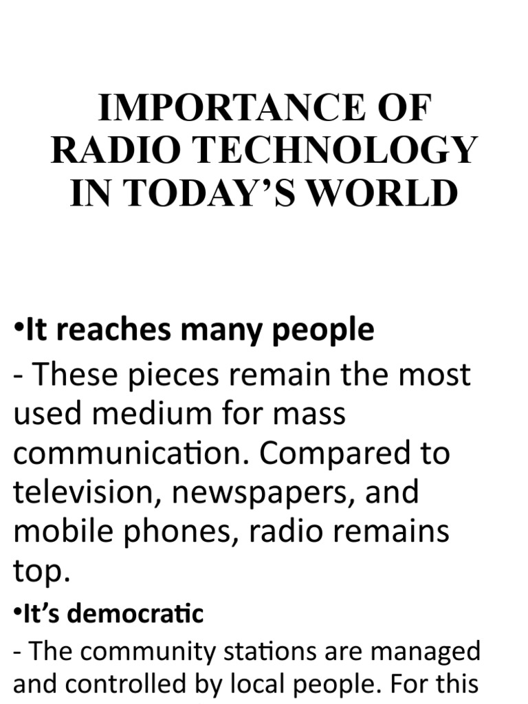 Importance of Radio Technology Today | PDF