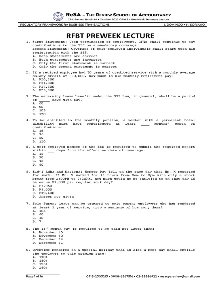 RFBT Preweek (B44) | PDF | Foreclosure | Corporations