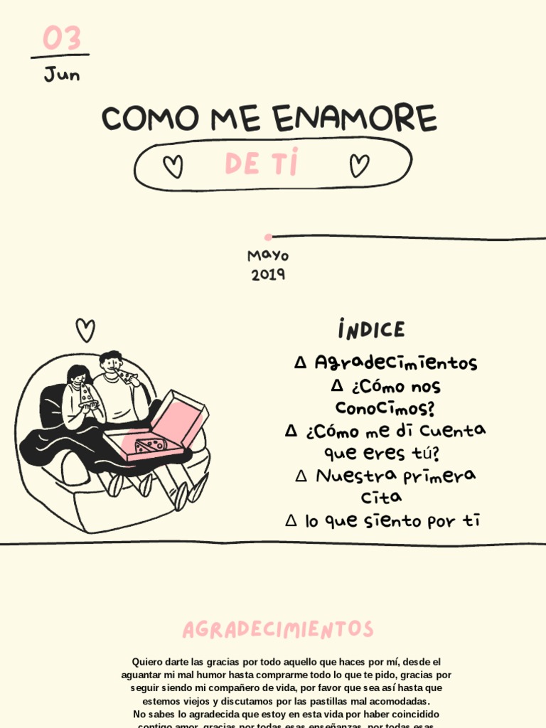 Presentación Historia de Amor San Valentín Ilustrada Beige | PDF | Amor