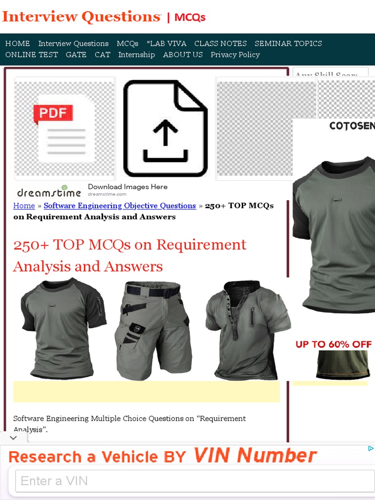 Engineeringinterviewquestions Mcqs on Requirement Analysis Answers | PDF | Multiple Choice ...