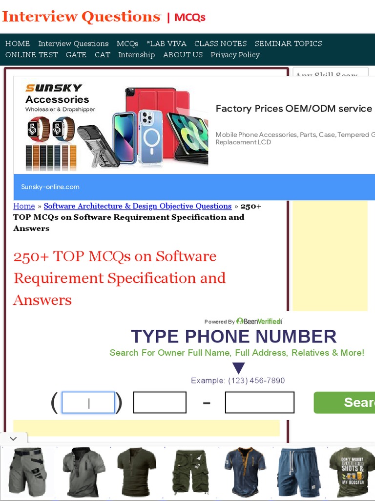 Engineeringinterviewquestions Mcqs On Software Requirement Specification Answers 2 | PDF ...