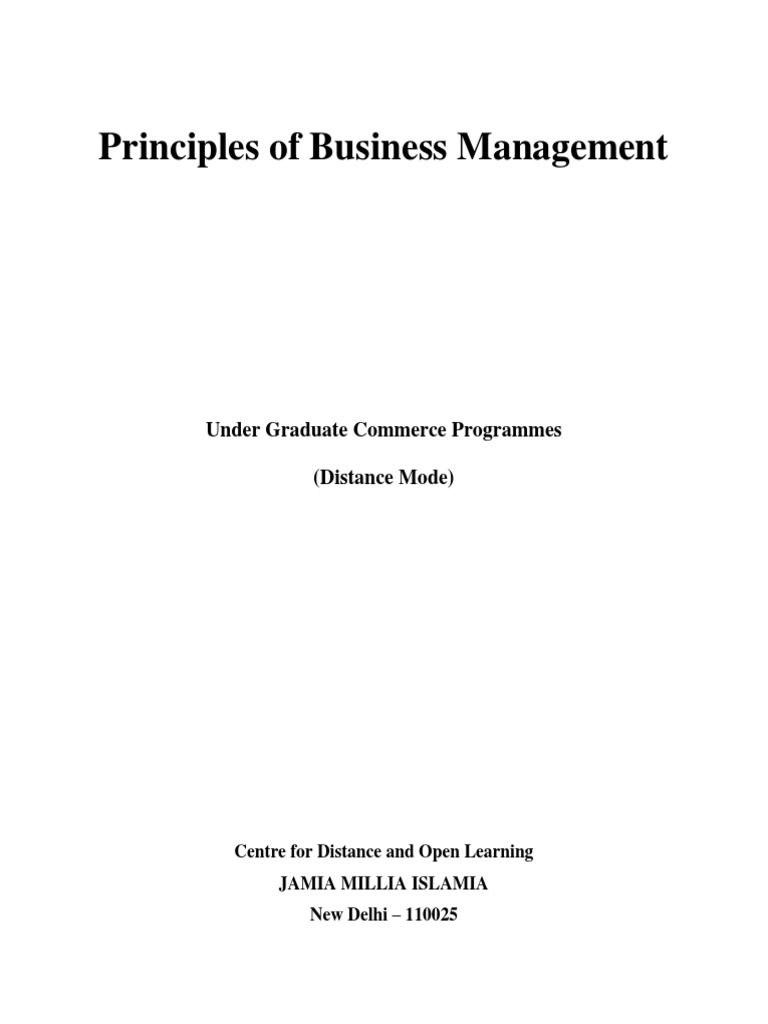 Bcibf 102 Principles Of Business Management Pdf Limited Liability