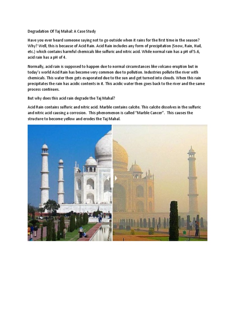 Degradation of Taj Mahal | PDF | Science & Mathematics | Technology ...