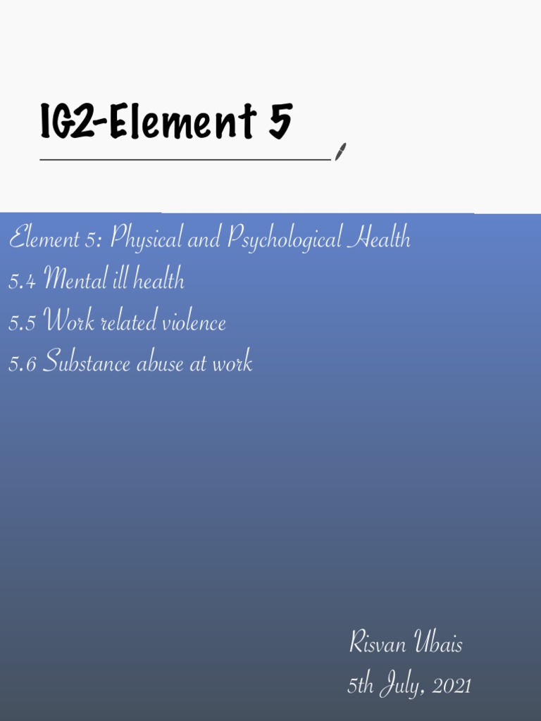 IG2 Day 4 Element 5 | PDF | Anxiety | Violence