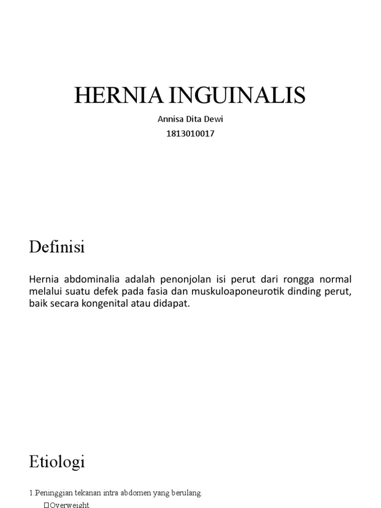 Panduan Hernia Inguinalis | PDF