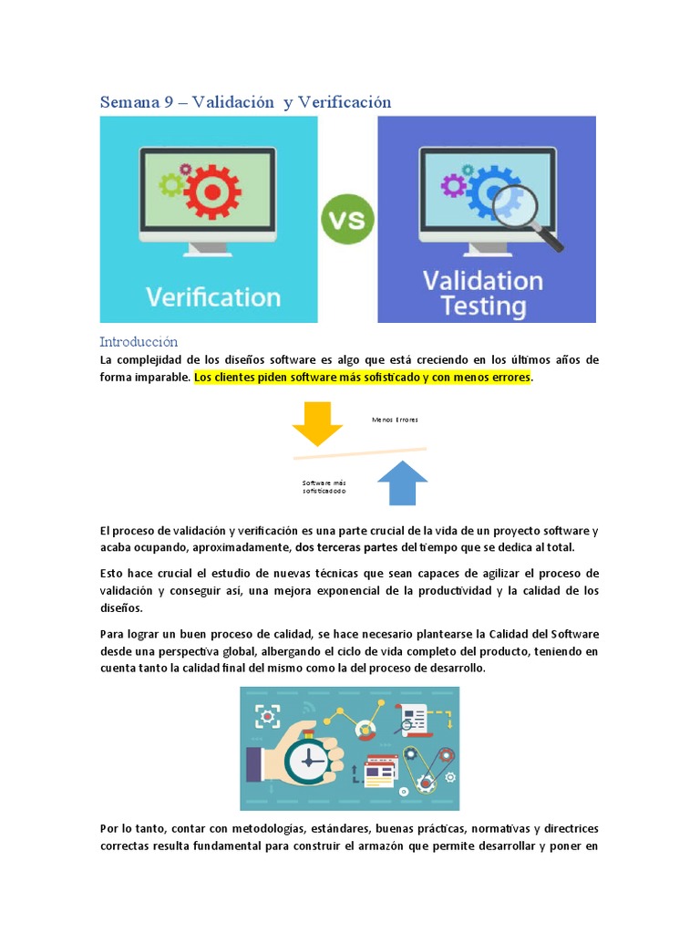 Semana 9 - Verificación y Validación | PDF | Software | Ingeniería de ...