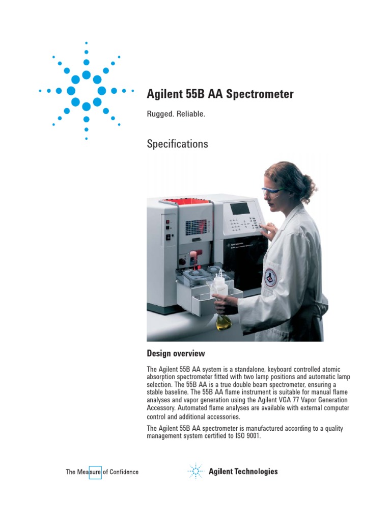 Agilent 55B AA Spectrometer Overview | PDF | Menu (Computing) | Calibration