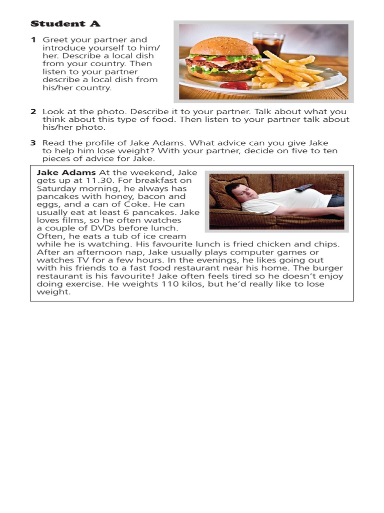 Speaking Tasks 10 - B1 | PDF | Pancake | Food And Drink