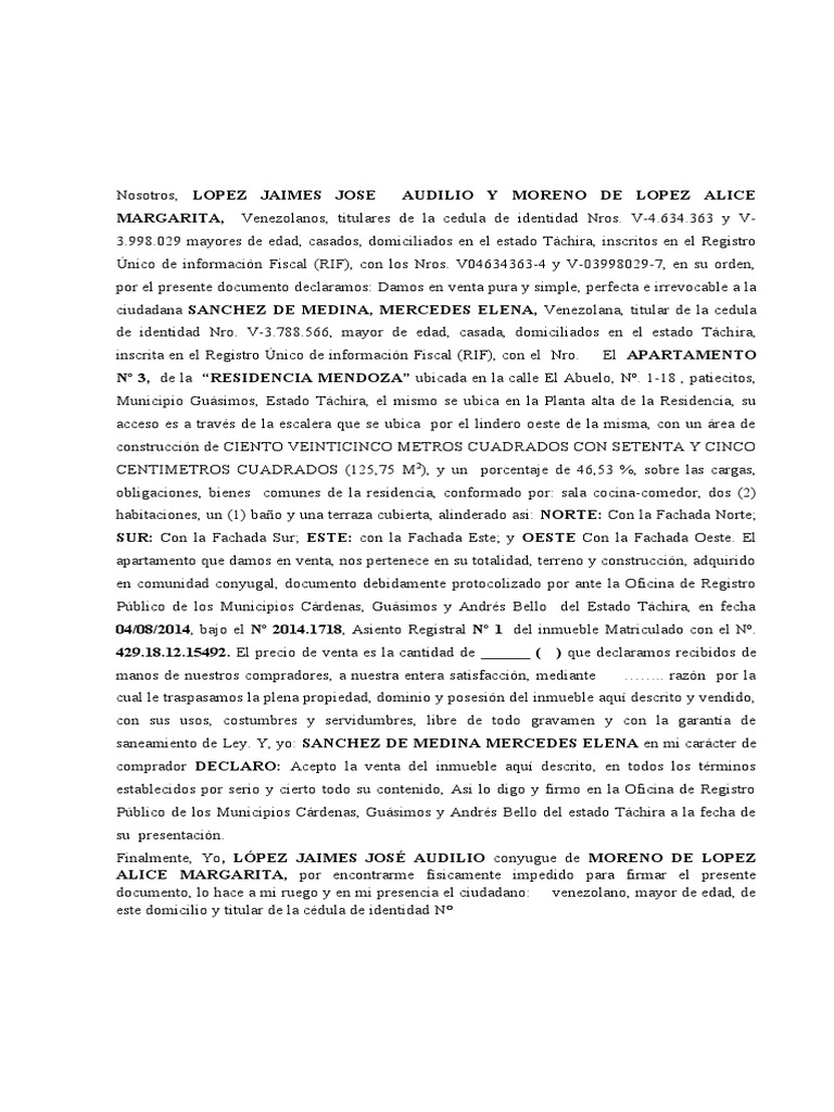 Documento Compra Venta APTO. | PDF
