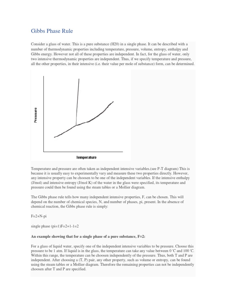 Understanding Gibbs Phase Rule | PDF | Temperature | Phase (Matter)