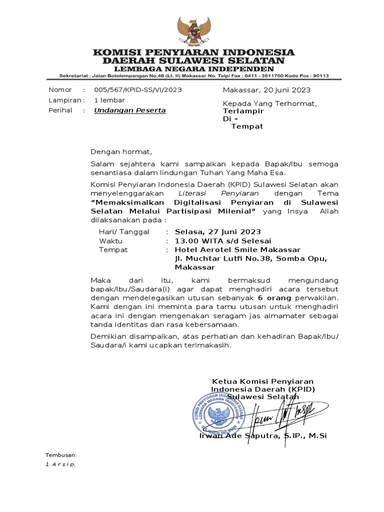 Undangan Peserta +rundown | PDF