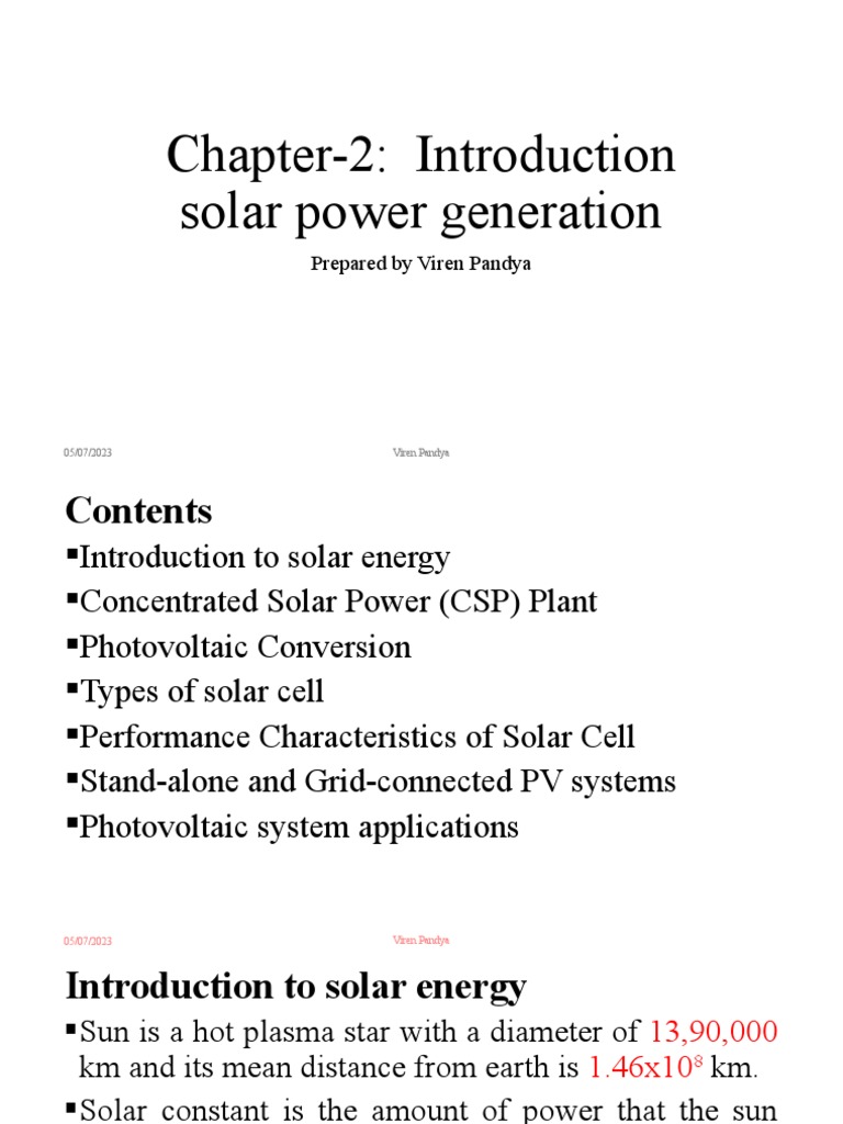 Chapter-2 ps1 Part-2 | Download Free PDF | Photovoltaic System | Photovoltaics