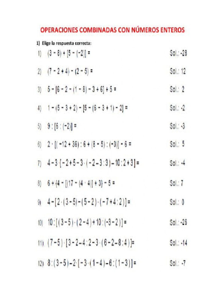 Operaciones Combinadas | PDF