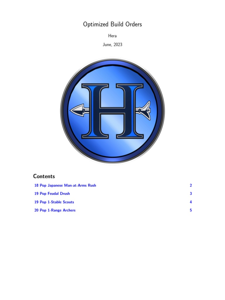 Hera Build Orders 2023 06 - 2 | PDF | Archery | Castle