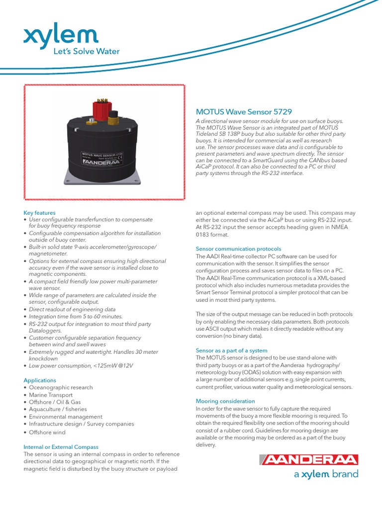 d417 Aanderaa Motus Wave Sensor 5729 | PDF | Sensor | Compass