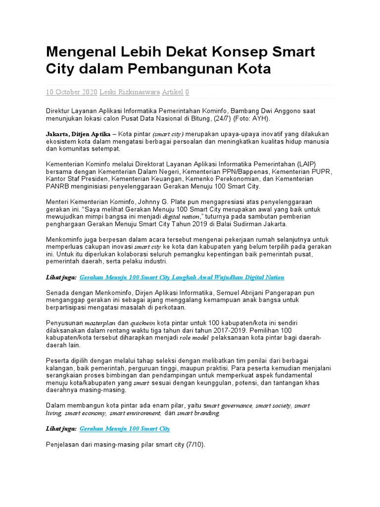 Konsep Smart City untuk Kawasan Wisata | PDF | Ilmu Sosial