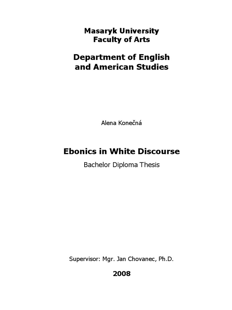 Ebonics in White Discourse Analysis | PDF | English Language | Syllable