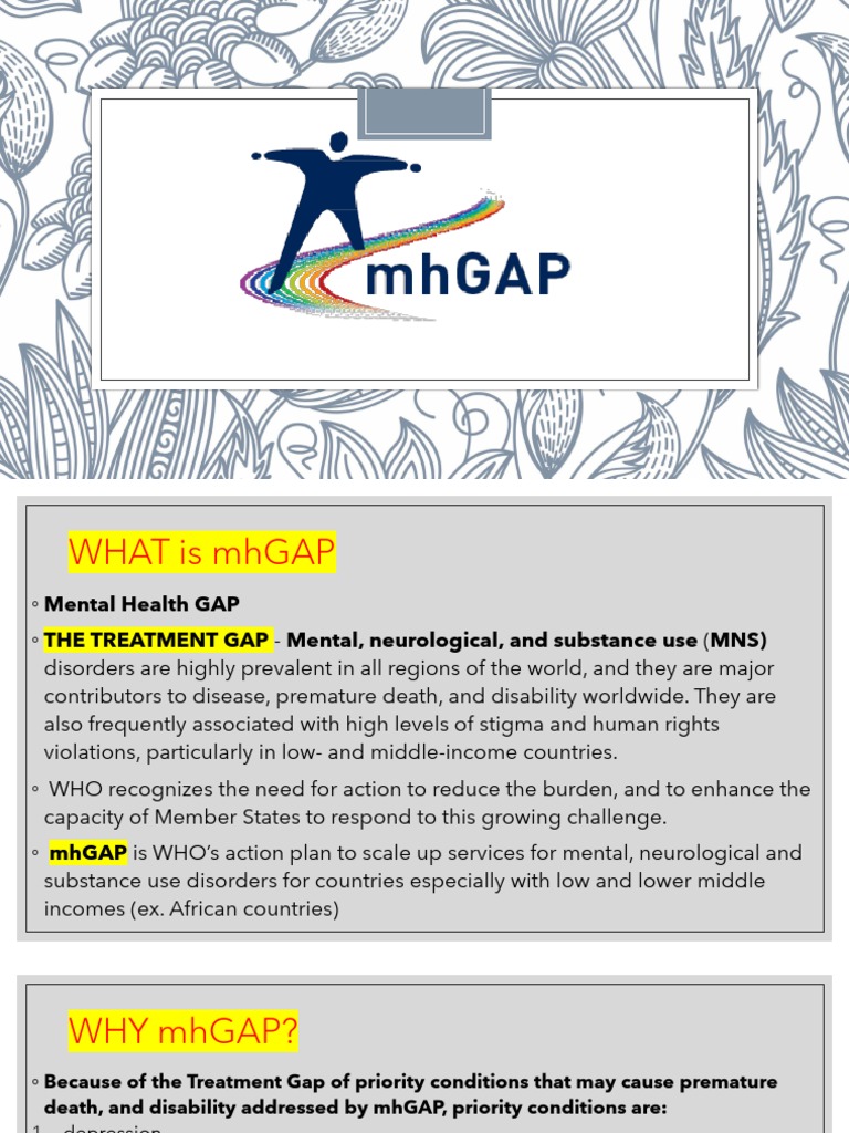 Understanding mhGAP for Mental Health Care | PDF | Mood Disorders ...