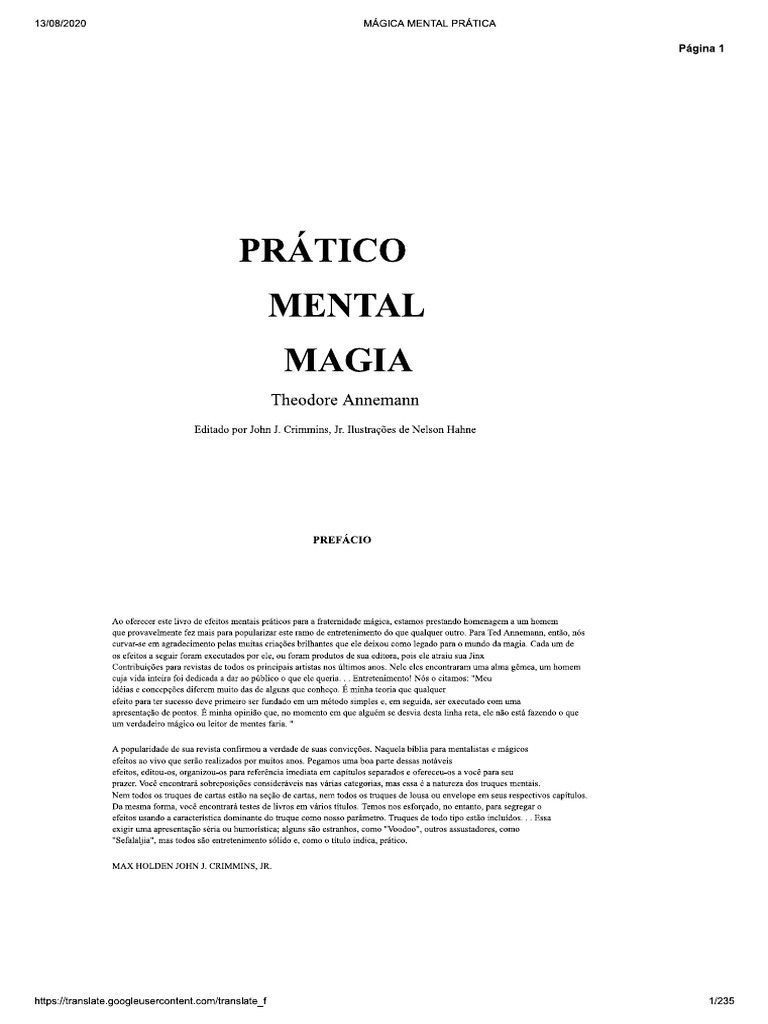 Annemann - Practical Mental Magic Portugues | PDF