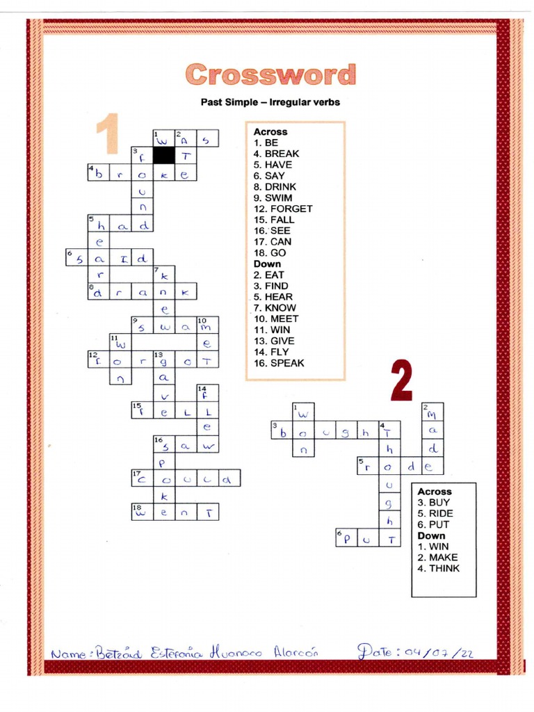Past Simple-Irregular Verbs | PDF