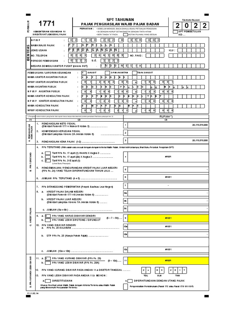 Lembar Jawaban SPT 1771 Ok | PDF