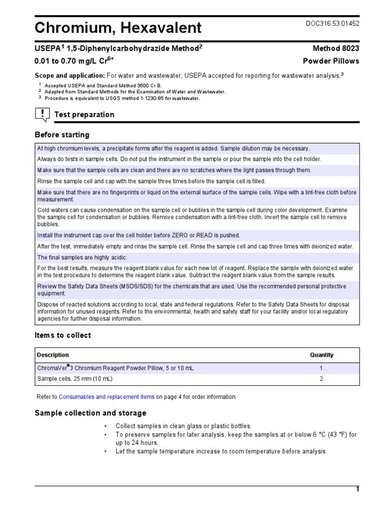 Cromo Hexa 8023 433 | PDF | Chromium | Ph
