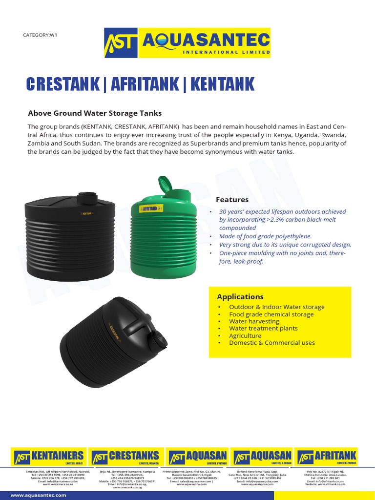 Water Tank Brochure | PDF | Food And Drink
