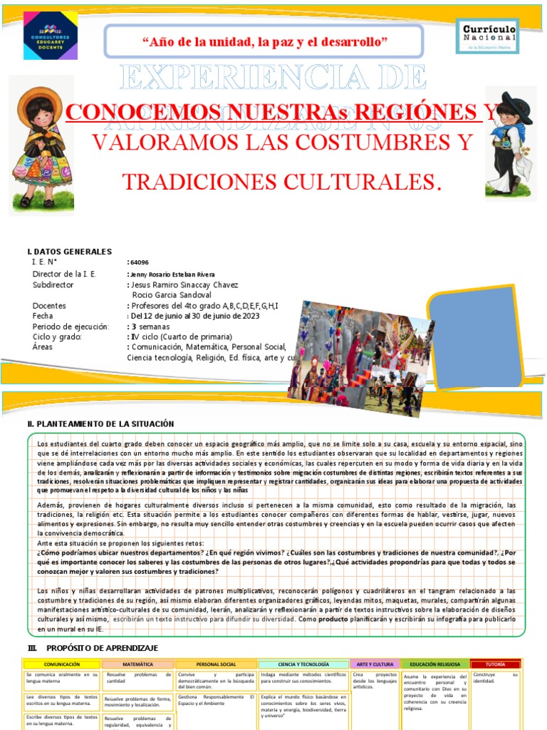 4 Experiencia De Aprendizaje N 5 Cuarto Grado Pdf Geometría