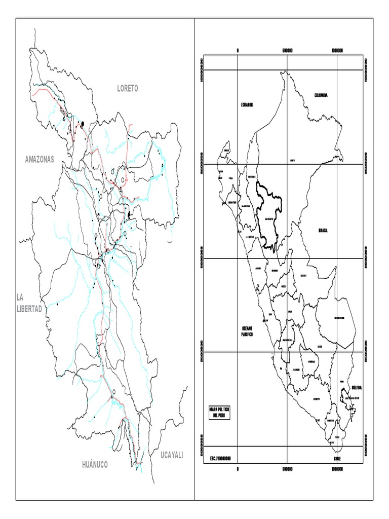 Mapa Político de San Martín, Perú | PDF | América del Sur | Perú