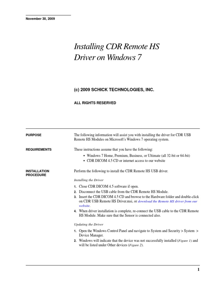 Windows7 CDR Remotehs 2 | PDF | Windows 7 | Device Driver