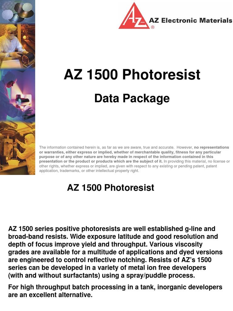 Az 1500 Photoresist | PDF | Applied And Interdisciplinary Physics ...