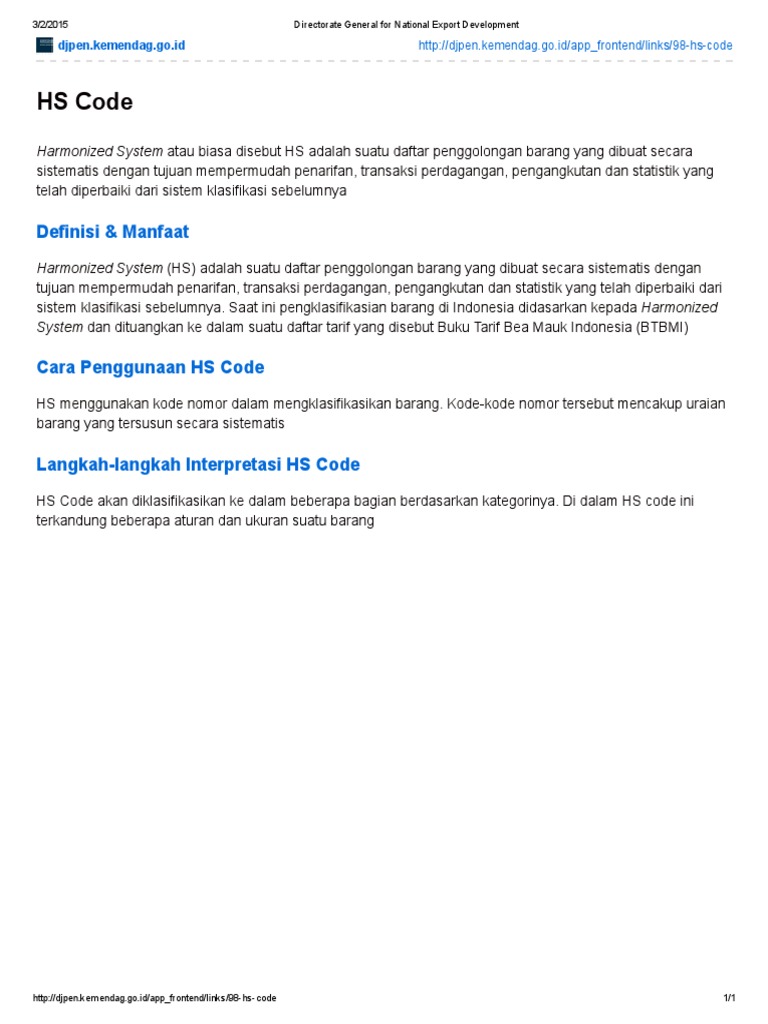 HS Code | PDF | Bisnis