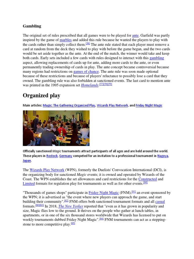 Gambling | PDF | Wizards Of The Coast | Sports Competitions