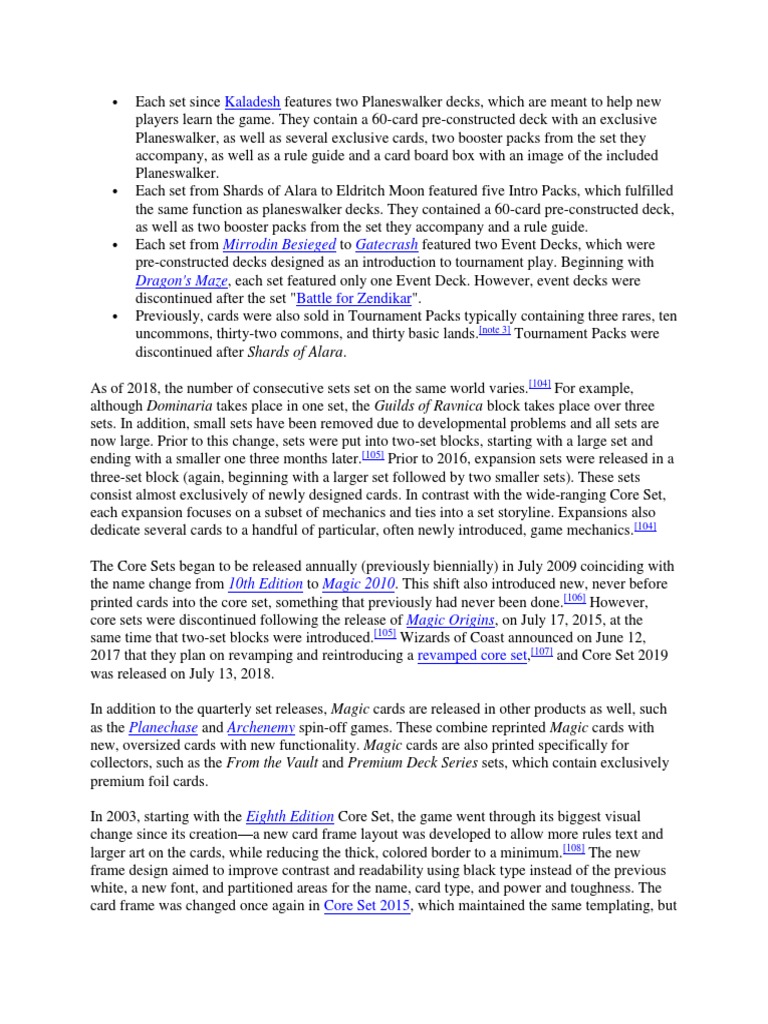 Each Set Since Kalade | PDF | Playing Cards | Setting