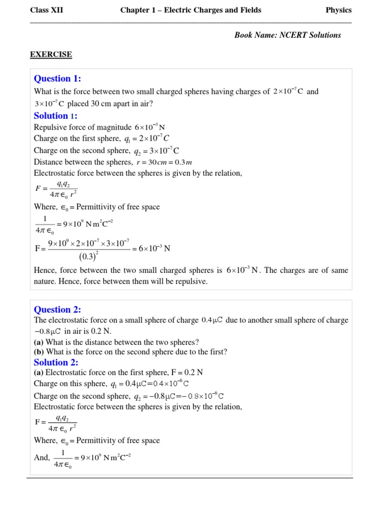Electrostatics | PDF | Electric Field | Electric Charge