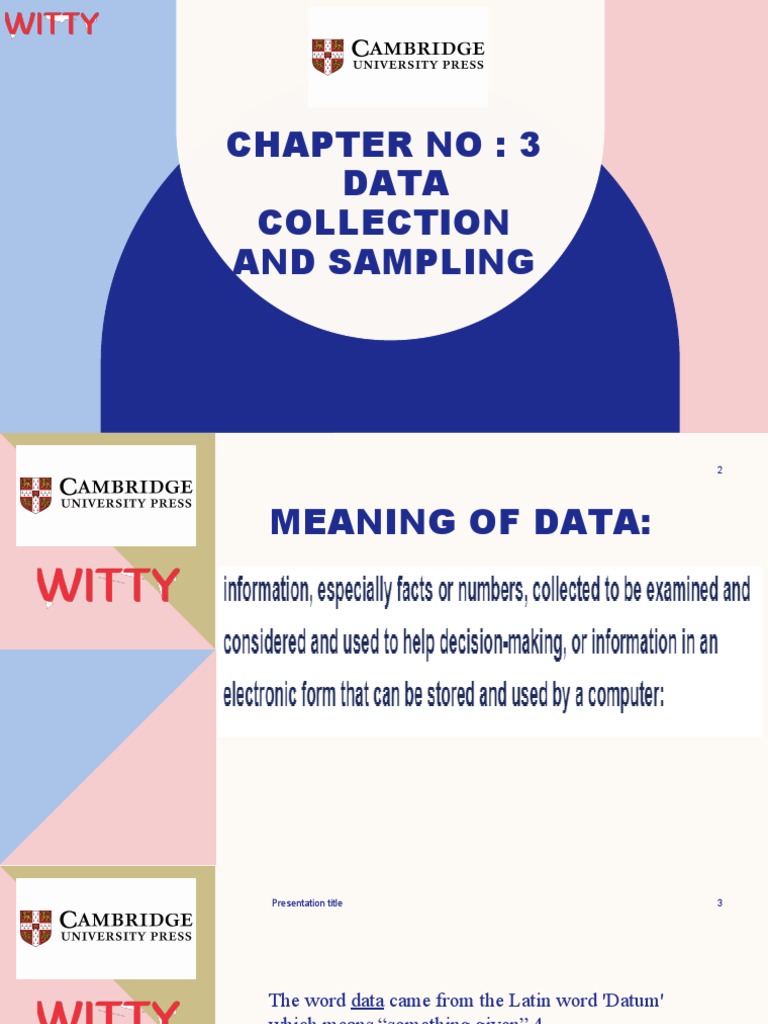 Chapter No 3 Data Collection and Sampling Notes | PDF | Survey ...