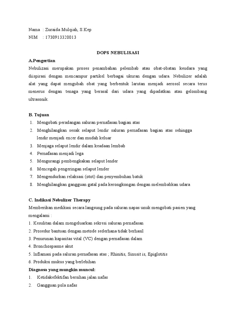 DOPS Nebulisasi | PDF