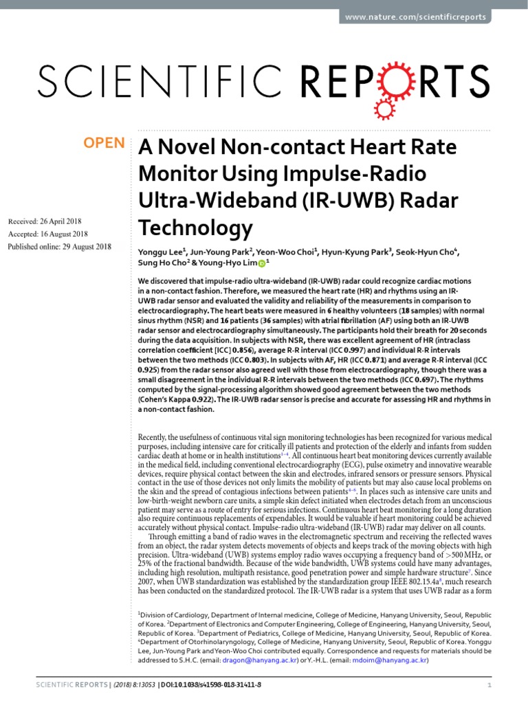 Non Contact Heart Rate Detection | PDF | Ultra Wideband | Heart Rate
