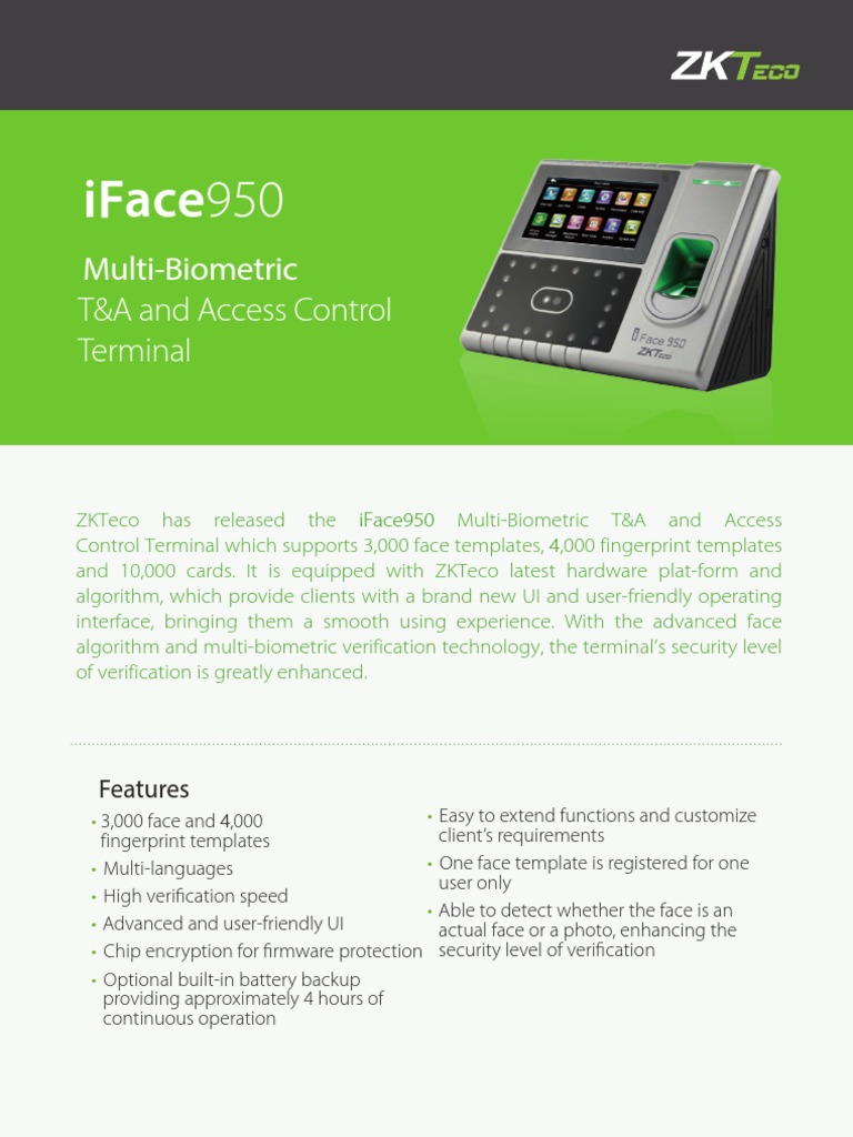 Iface950 Data Sheet | PDF | User Interface | Smart Card
