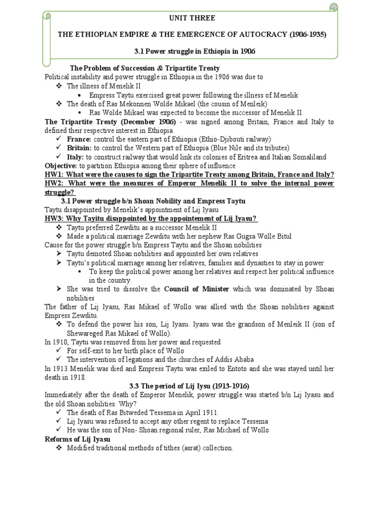 History Short Note For Grade 10 | PDF | Ethiopia