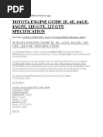Toyota 2E, 2E-E, 2E-TE (1.3 L) Engine - Review and Specs, Service | PDF ...
