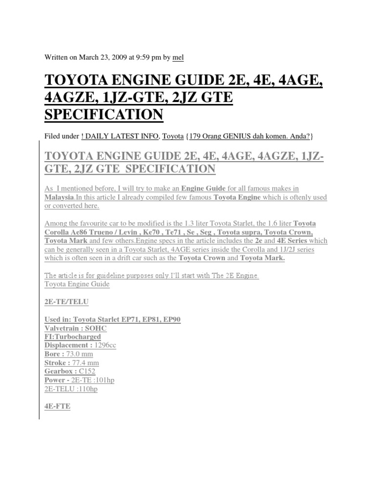 Toyota Engine | PDF | Automotive Industry | Vehicle Technology