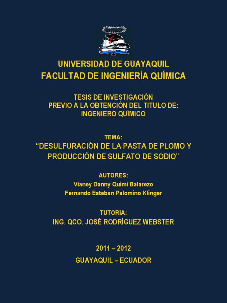 Desulfuración de Pasta de Plomo y Sulfato | PDF | Dirigir | Gasolina