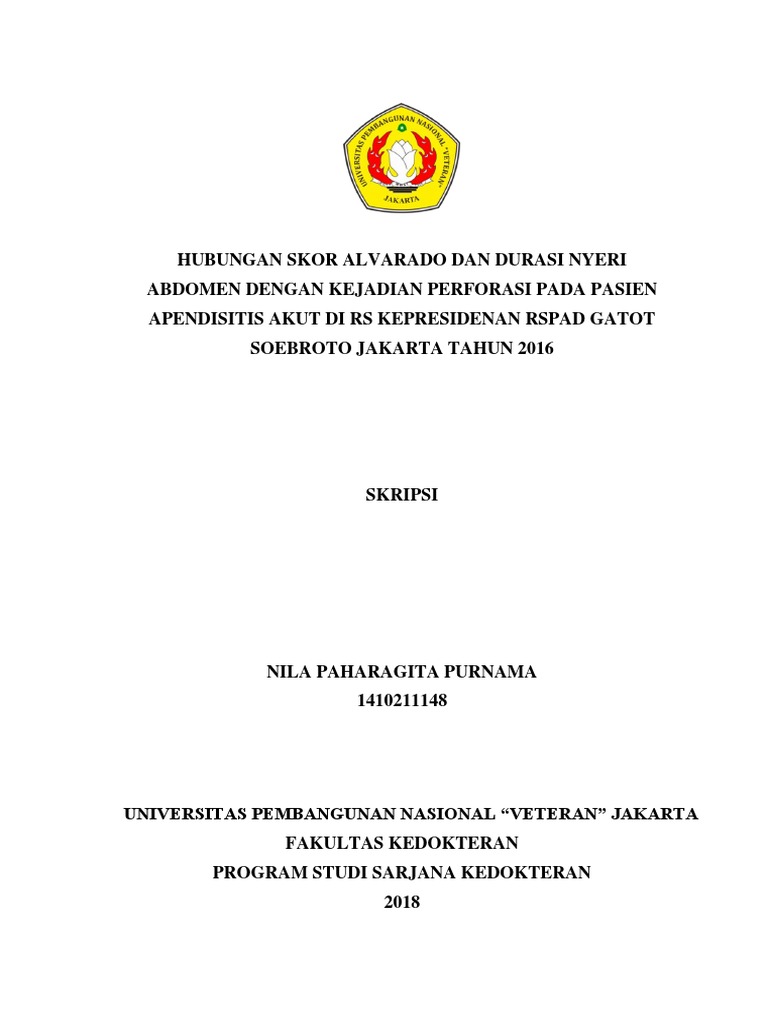 Skor Alvarado & Nyeri Abdomen pada Apendisitis | PDF