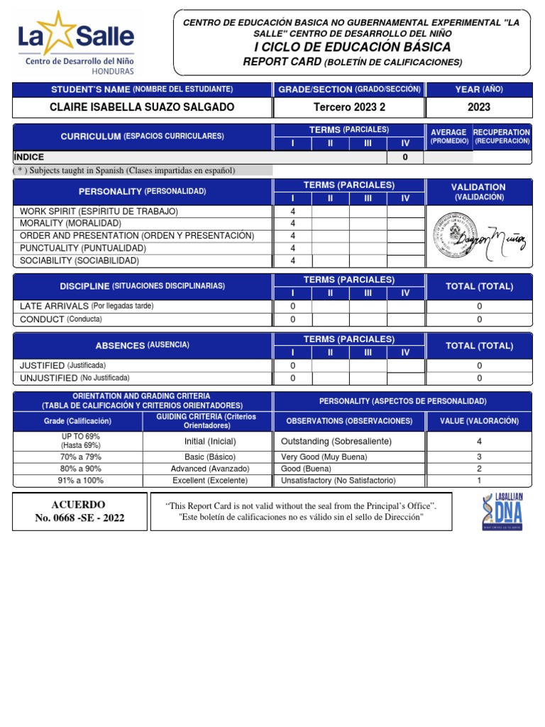 Boletines Tercero 2023 2 Presencial 2023 | PDF