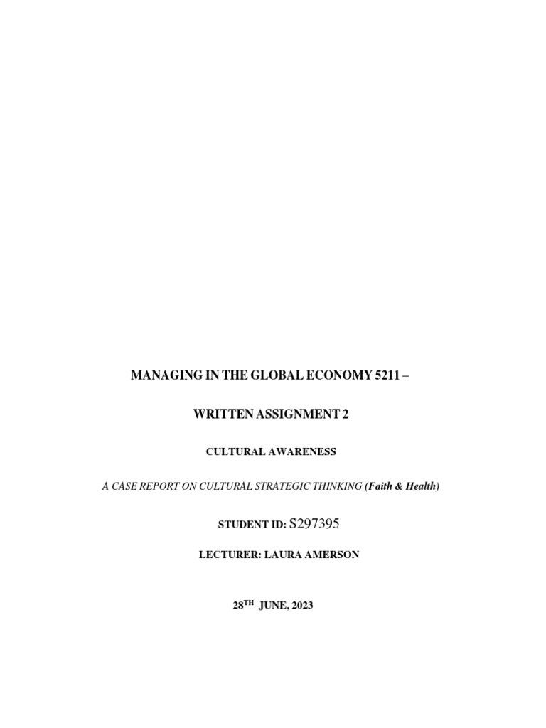 BUS 5211 Written Assignment Unit 2 (M. Global Economy) | PDF