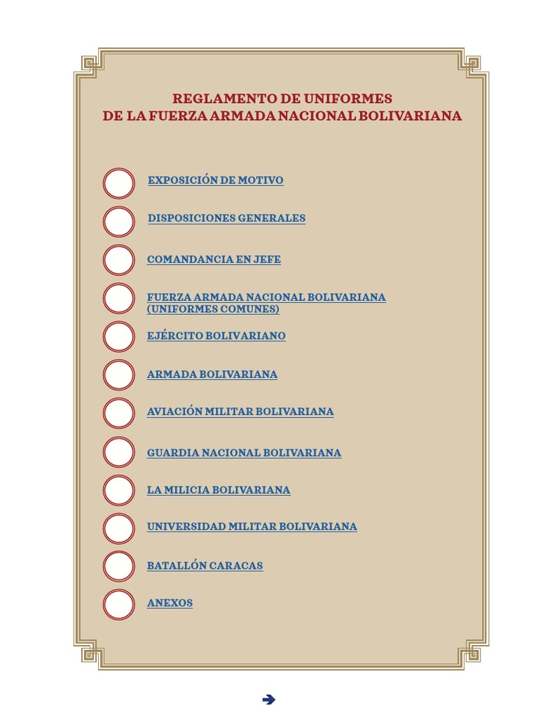 Libro REGLAMENTO UNIFORMES FANB v3 140621 | PDF | Comandante en jefe ...