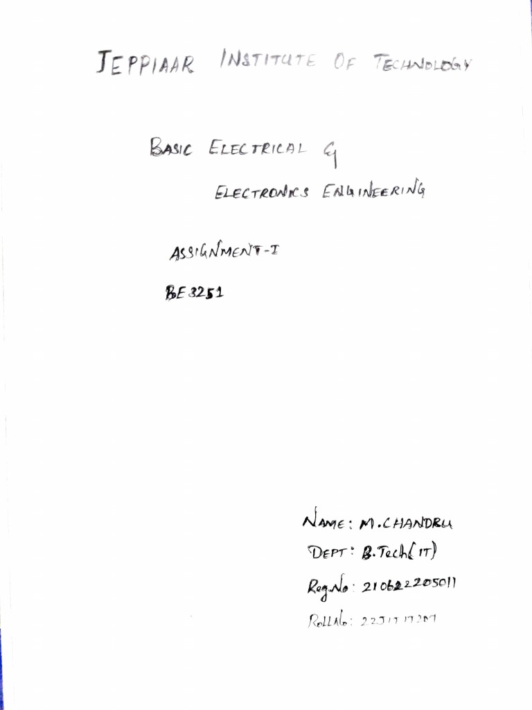 Beee Assignment 1 | PDF