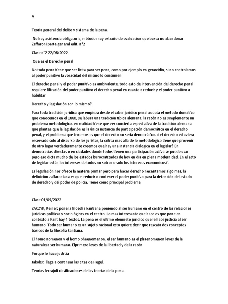 Teoria General Del Delito y Sistema de La Pena | Descargar gratis PDF | Intención (Derecho Penal ...